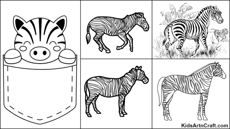 Zebra Coloring Pages for Kids - Free Printables - Kids Art & Craft