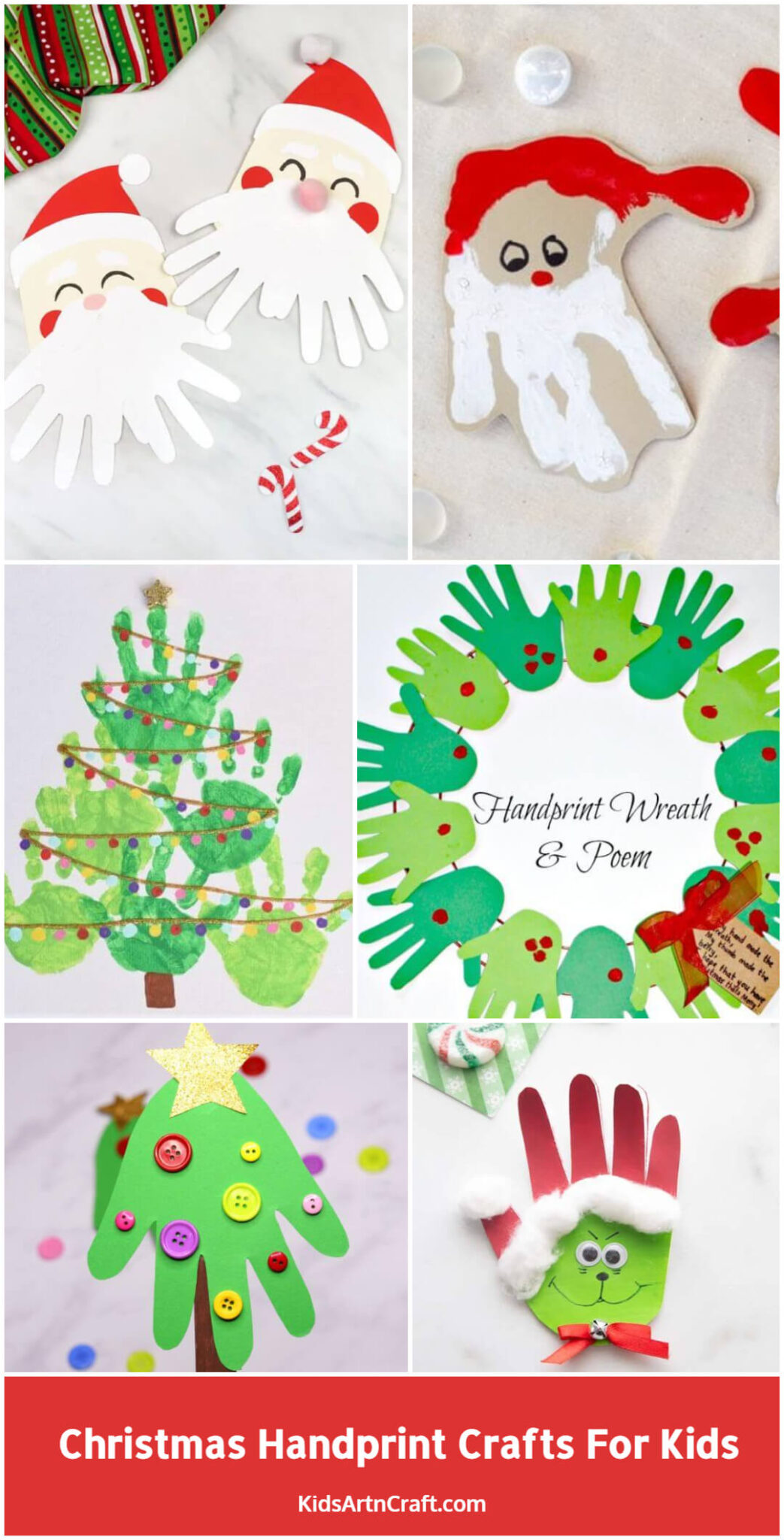 Christmas Handprint Crafts For Kids - Kids Art & Craft