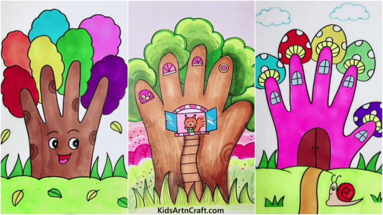 Handy Palm Drawing Ideas For Kids - Kids Art & Craft