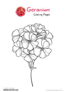 Geranium Coloring Pages For Kids – Free Printables - Kids Art & Craft