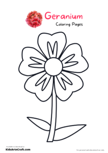 Geranium Coloring Pages For Kids – Free Printables - Kids Art & Craft