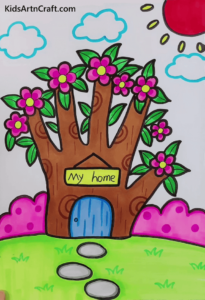 Hand Tree House Drawings For Kids - Kids Art & Craft