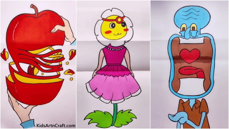 How to Make a Folding Surprise - Drawing Ideas for Kids - Kids Art & Craft