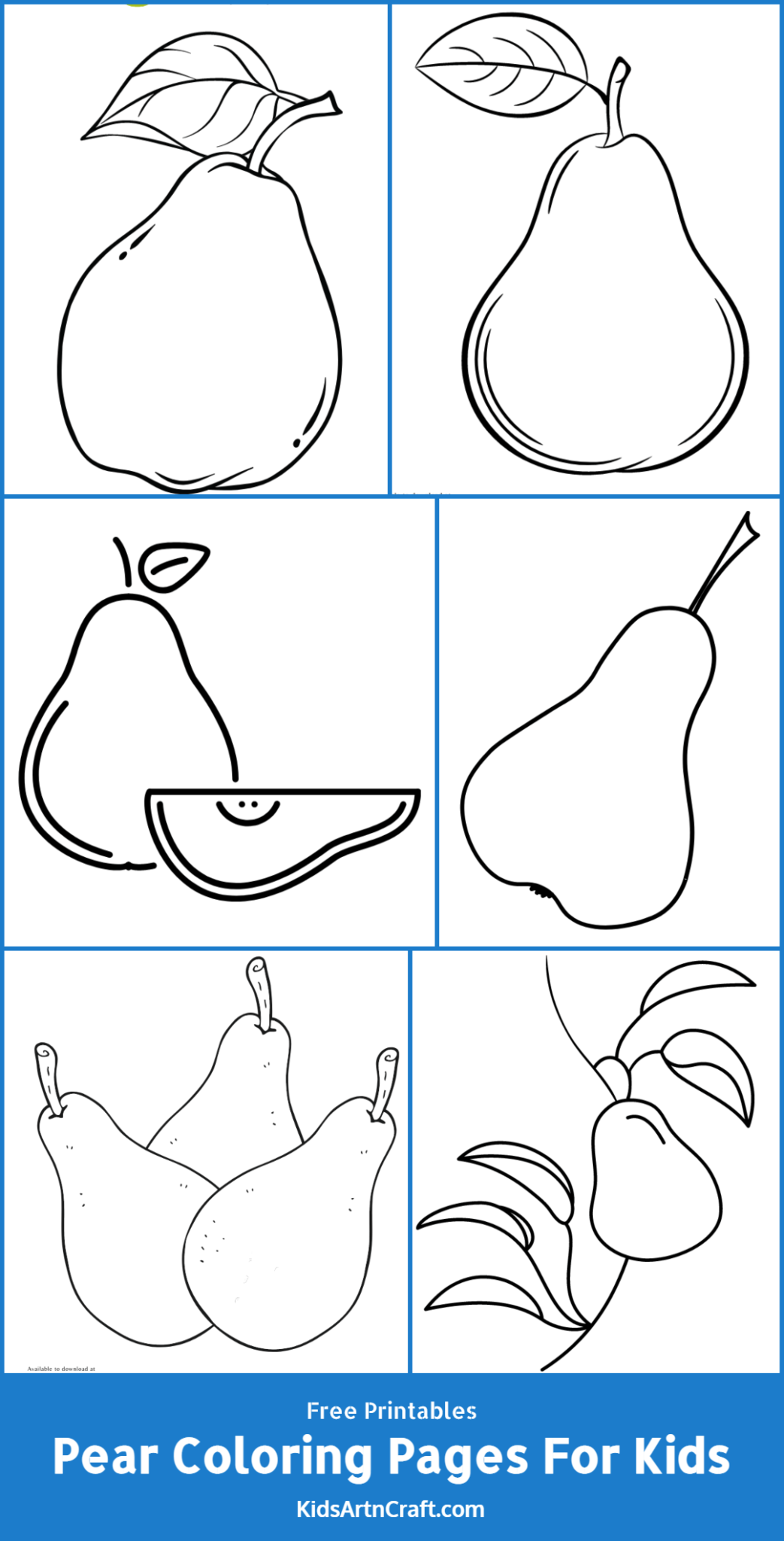 Pear Coloring Pages For Kids – Free Printables - Kids Art & Craft
