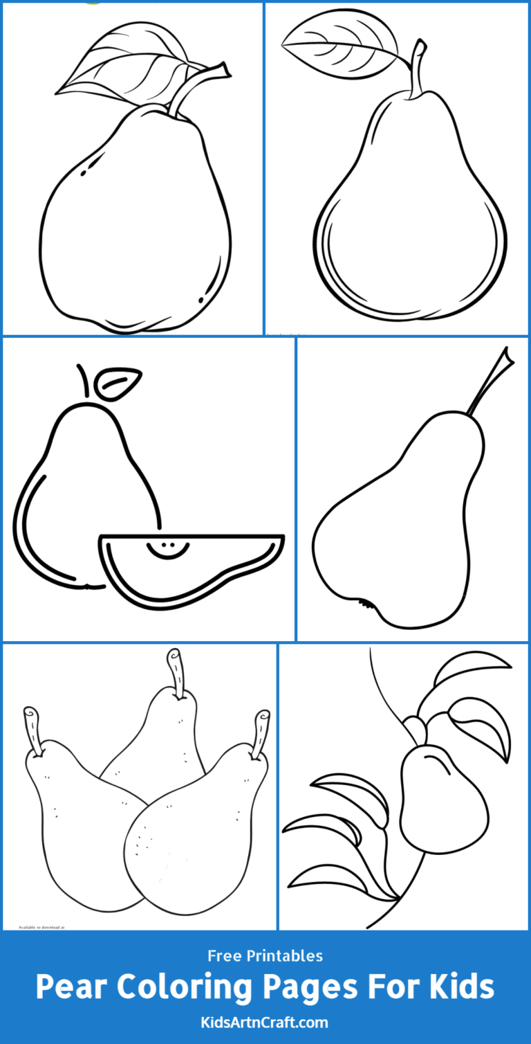 Pear Coloring Pages For Kids – Free Printables - Kids Art & Craft