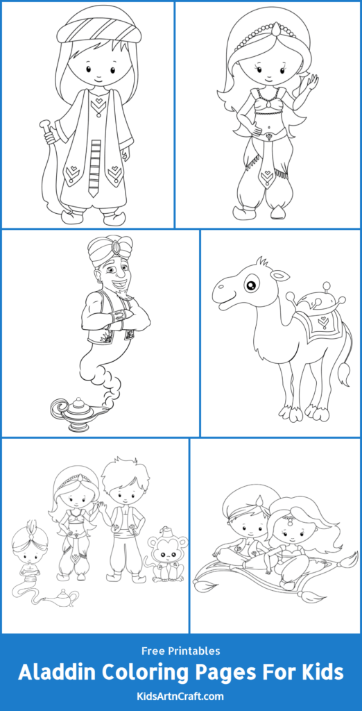 Aladdin Coloring Pages For Kids – Free Printables - Kids Art & Craft
