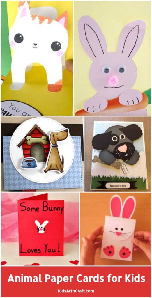 Animal Paper Cards for Kids - Kids Art & Craft