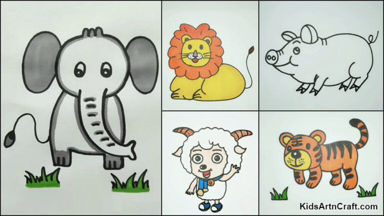 Simple Animal Drawing Ideas - Kids Art & Craft