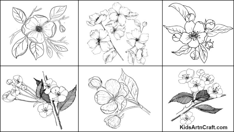 Apple Flower Coloring Pages For Kids – Free Printables - Kids Art & Craft