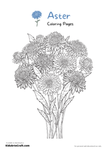 Aster Coloring Pages For Kids – Free Printables - Kids Art & Craft