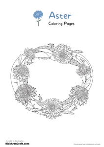 Aster Coloring Pages For Kids – Free Printables - Kids Art & Craft