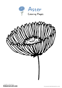 Aster Coloring Pages For Kids – Free Printables - Kids Art & Craft