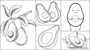Avocado Coloring Pages For Kids – Free Printables - Kids Art & Craft