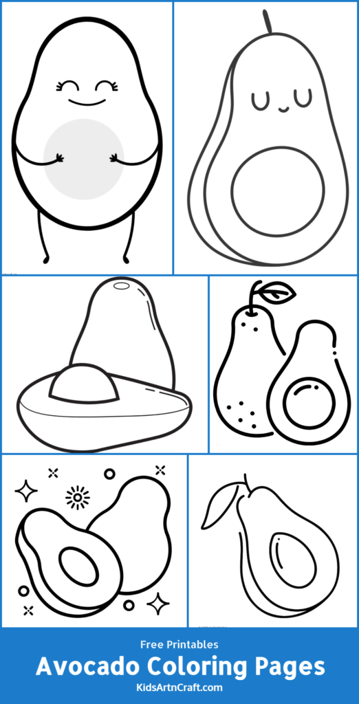 Avocado Coloring Pages For Kids – Free Printables - Kids Art & Craft