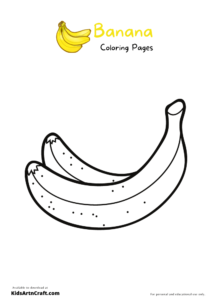 Banana Coloring Pages For Kids – Free Printables - Kids Art & Craft