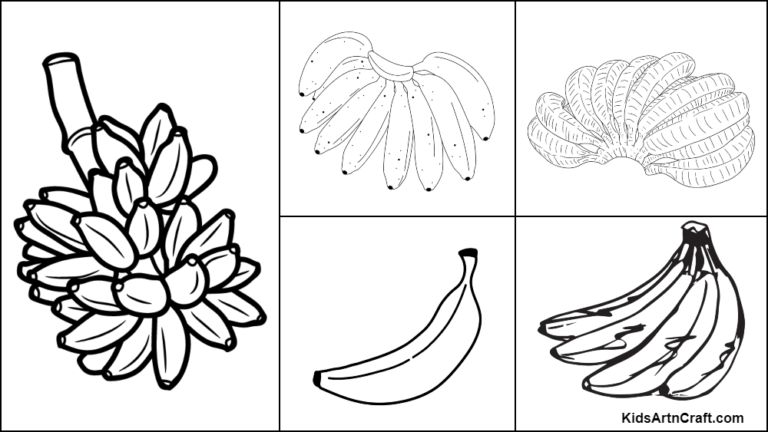 Banana Coloring Pages For Kids – Free Printables - Kids Art & Craft