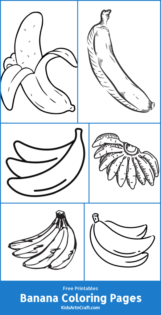 Banana Coloring Pages For Kids – Free Printables - Kids Art & Craft