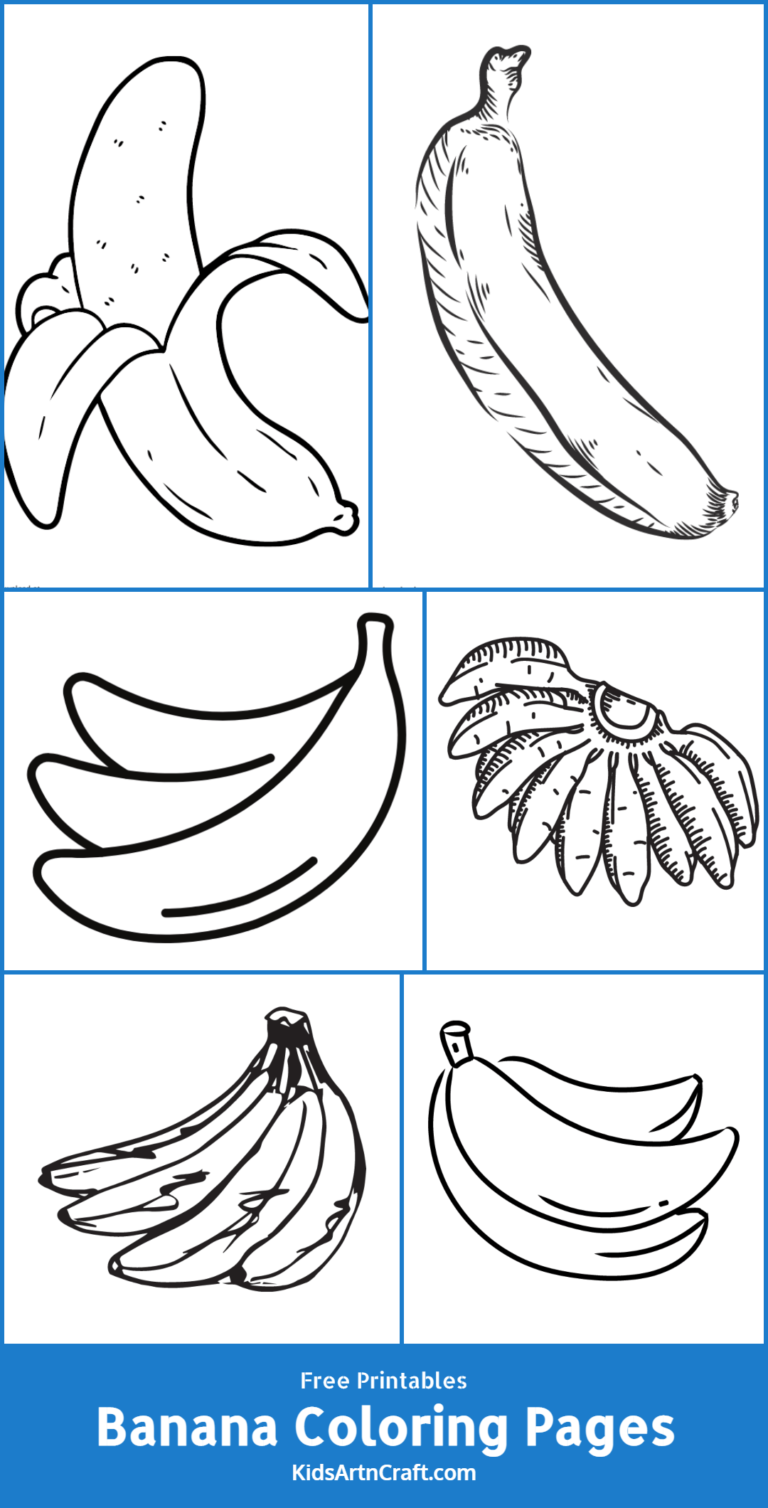 Banana Coloring Pages For Kids – Free Printables - Kids Art & Craft