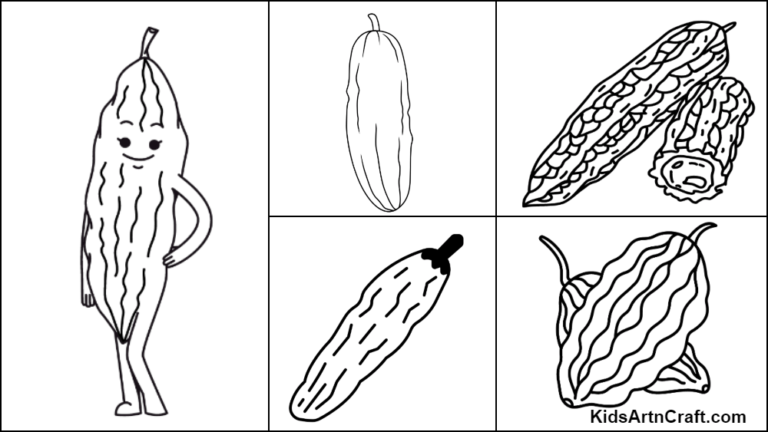 Bitter Gourd Coloring Pages For Kids – Free Printables - Kids Art & Craft