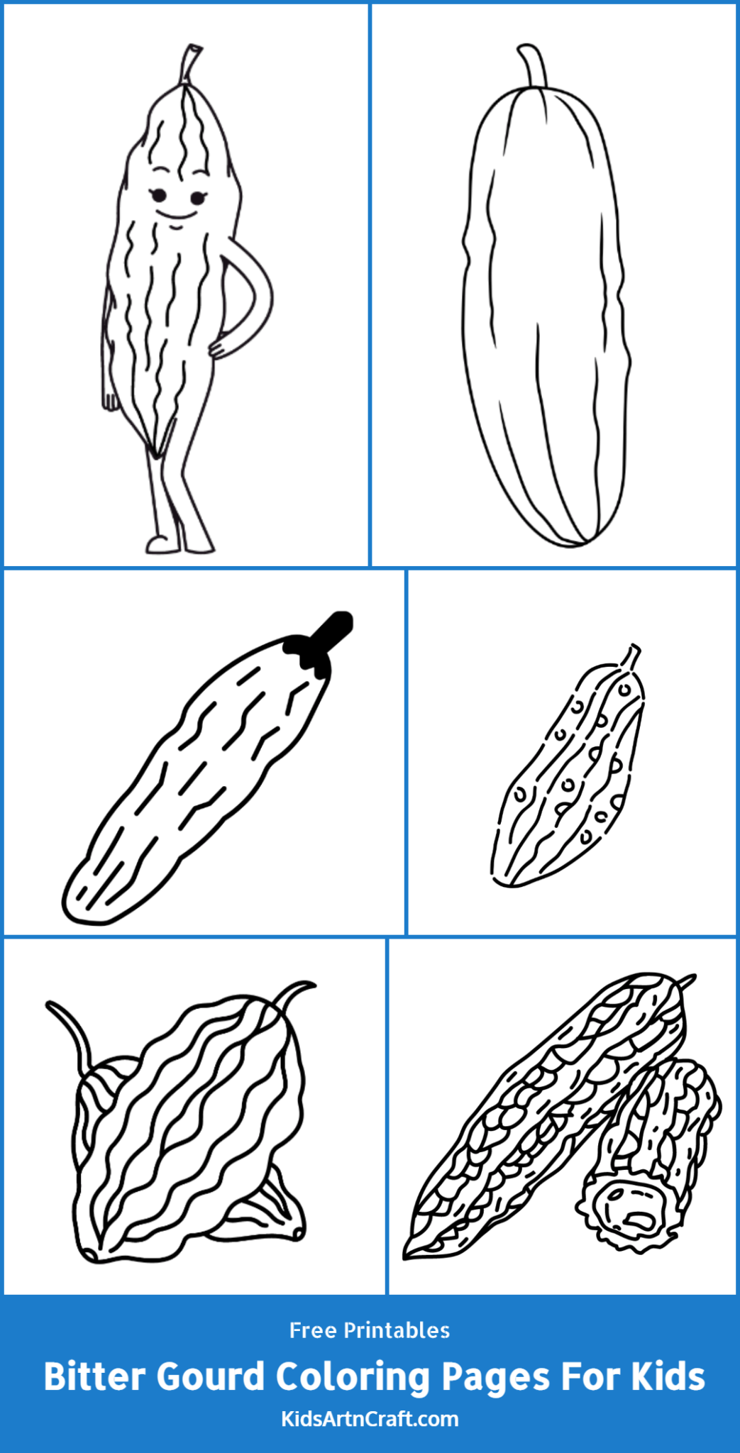 Bitter Gourd Coloring Pages For Kids – Free Printables - Kids Art & Craft