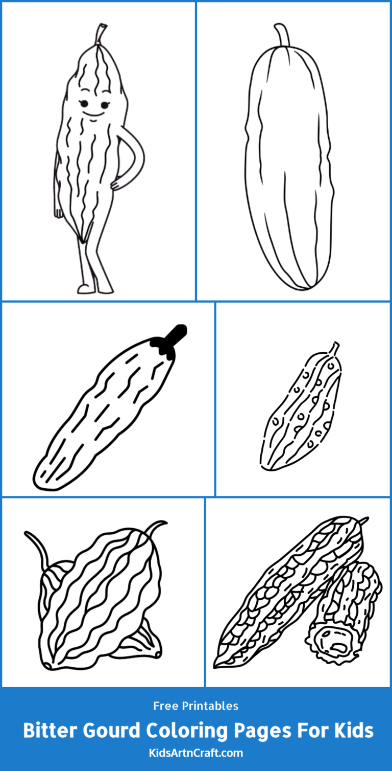 Bitter Gourd Coloring Pages For Kids – Free Printables - Kids Art & Craft