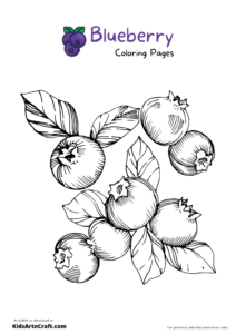 Blueberry Coloring Pages For Kids – Free Printables - Kids Art & Craft