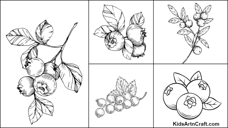 Blueberry Coloring Pages For Kids – Free Printables - Kids Art & Craft
