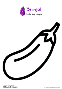 Eggplant/Brinjal Coloring Pages For Kids – Free Printables - Kids Art ...