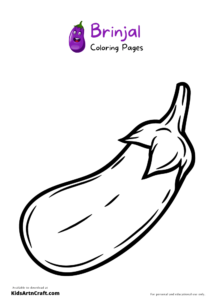 Eggplant/Brinjal Coloring Pages For Kids – Free Printables - Kids Art ...