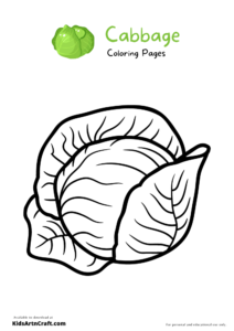 Cabbage Coloring Pages For Kids – Free Printables - Kids Art & Craft