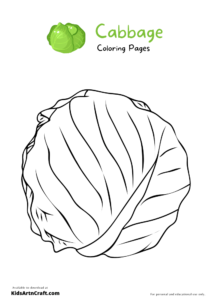 Cabbage Coloring Pages For Kids – Free Printables - Kids Art & Craft