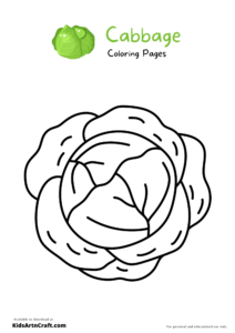 Cabbage Coloring Pages For Kids – Free Printables - Kids Art & Craft