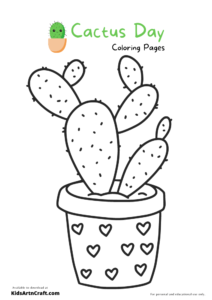 Cactus Day Coloring Pages For Kids – Free Printables - Kids Art & Craft