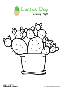 Cactus Day Coloring Pages For Kids – Free Printables - Kids Art & Craft
