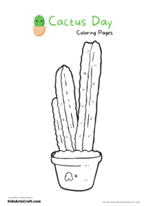 Cactus Day Coloring Pages For Kids – Free Printables - Kids Art & Craft