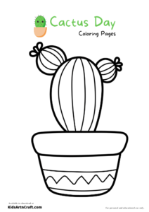 Cactus Day Coloring Pages For Kids – Free Printables - Kids Art & Craft