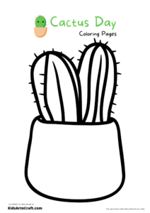 Cactus Day Coloring Pages For Kids – Free Printables - Kids Art & Craft