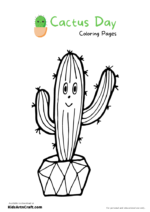 Cactus Day Coloring Pages For Kids – Free Printables - Kids Art & Craft