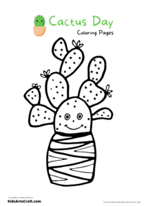 Cactus Day Coloring Pages For Kids – Free Printables - Kids Art & Craft