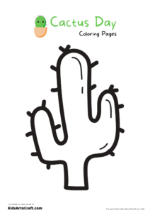 Cactus Day Coloring Pages For Kids – Free Printables - Kids Art & Craft