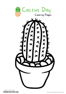 Cactus Day Coloring Pages For Kids – Free Printables - Kids Art & Craft