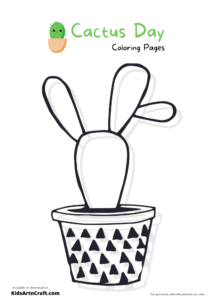Cactus Day Coloring Pages For Kids – Free Printables - Kids Art & Craft