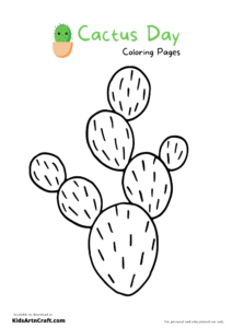 Cactus Day Coloring Pages For Kids – Free Printables - Kids Art & Craft
