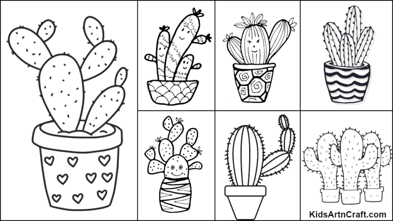 Cactus Day Coloring Pages For Kids – Free Printables - Kids Art & Craft