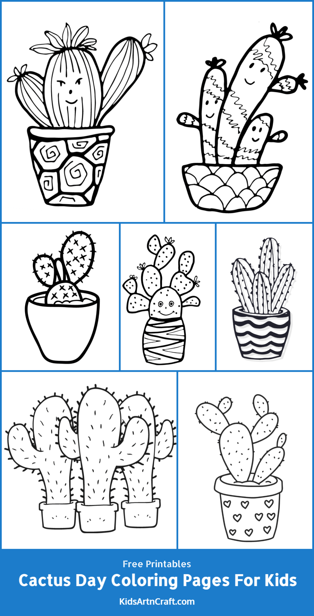 Cactus Day Coloring Pages For Kids – Free Printables - Kids Art & Craft