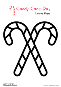 Candy Cane Day Coloring Pages For Kids – Free Printables - Kids Art & Craft
