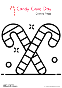 Candy Cane Day Coloring Pages For Kids – Free Printables - Kids Art & Craft