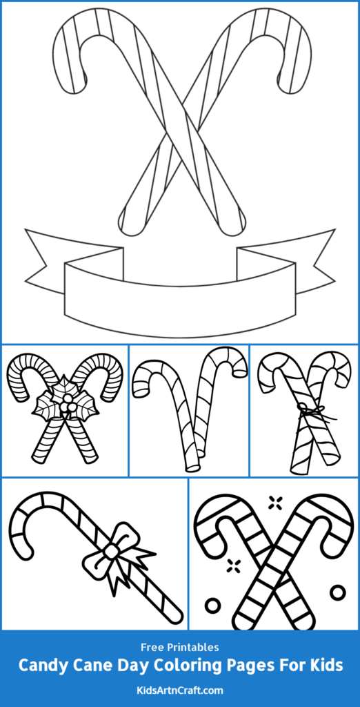 Candy Cane Day Coloring Pages For Kids – Free Printables - Kids Art & Craft