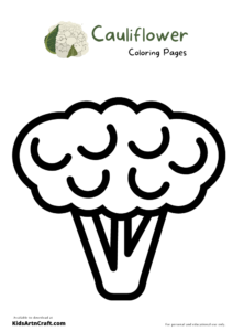 Cauliflower Coloring Pages For Kids – Free Printables - Kids Art & Craft
