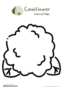 Cauliflower Coloring Pages For Kids – Free Printables - Kids Art & Craft